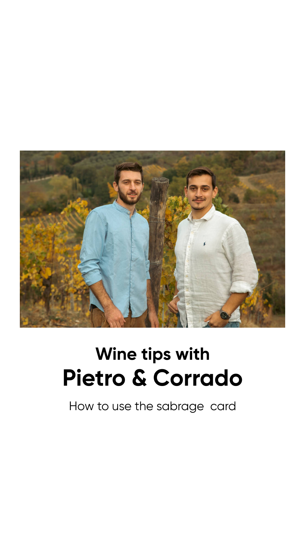 HOW TO USE THE SABRAGE CARD - Podere La Marronaia